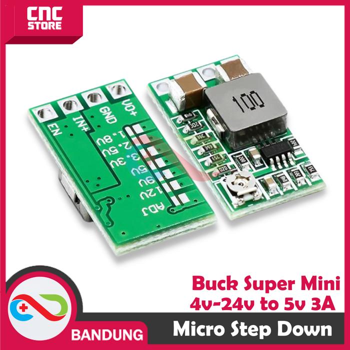 Jual MICRO DC STEP DOWN 4V-24V TO 3.3V 5V 3A BUCK SUPER MINI - Kota ...