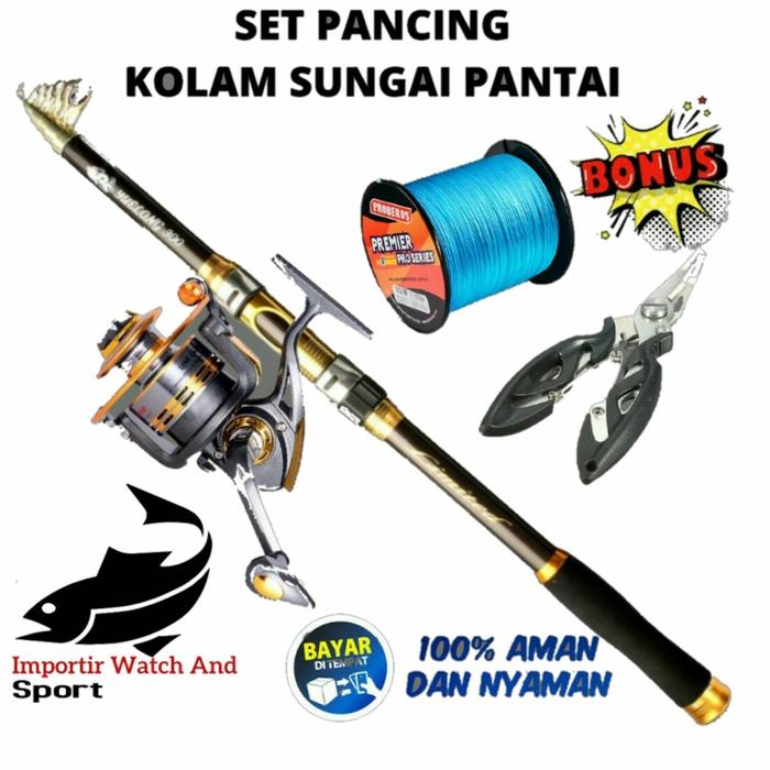 Jual Set Pancing Laut Joran Antena Carbon Dan Reel 10 Bb Full Metal ...