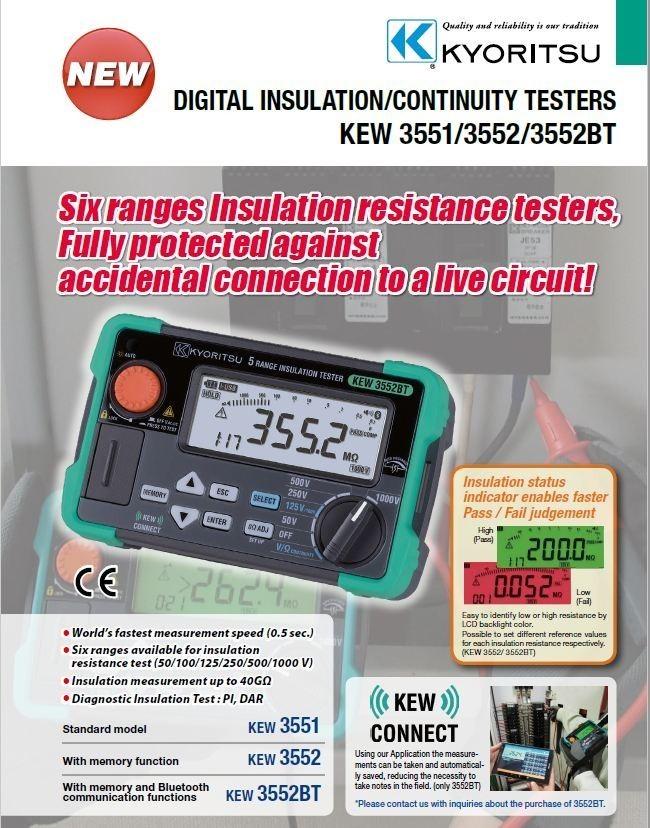 Jual KYORITSU 3552 DIGITAL Insulation Tester / Megger Grounding Tester ...
