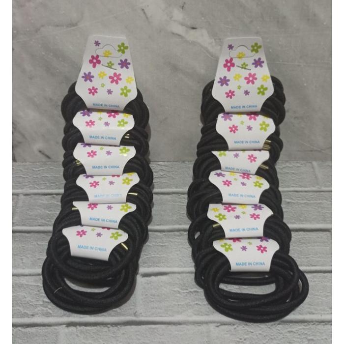 Jual 6PCS Karet Rambut Hitam/Coklat/Warna warni Polos / Kunciran Rambut ...