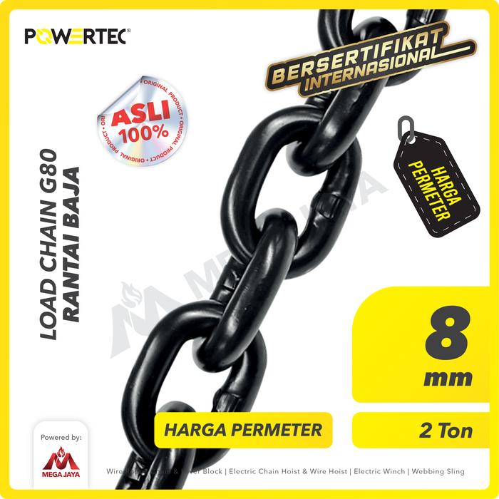 Promo Load Chain / Rantai Baja G80 - 8 mm POWERTEC - Jakarta Pusat ...