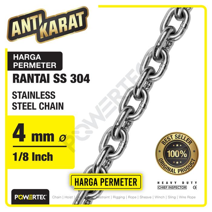 Promo Rantai SS 304 4mm Stainless Steel Chain POWERTEC - Meteran ...