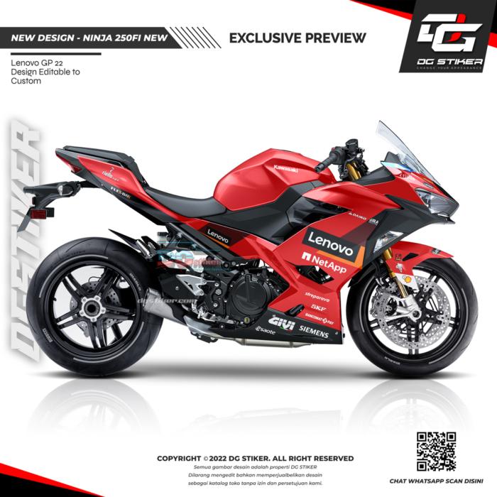 Jual Decal Stiker New Ninja 250 FI Merah Lenovo Desmo GP 2022 - Kab ...