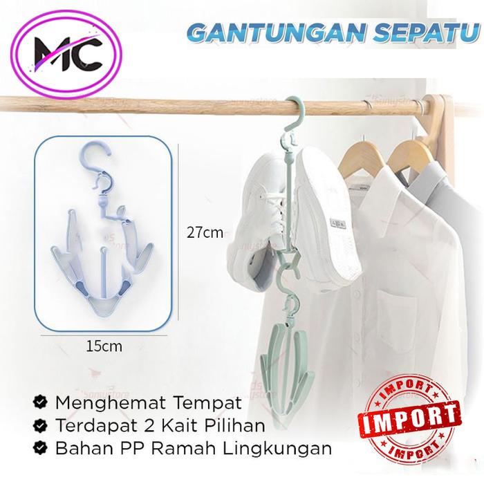 Jual Gantungan Sepatu Sandal Hanger Jemuran Basah Praktis Kuat Anti Air ...