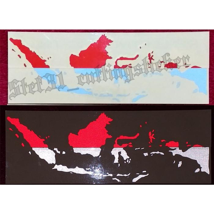 Jual Stiker Cutting Peta Indonesia Merah Putih, Sticker Peta Indonesia ...