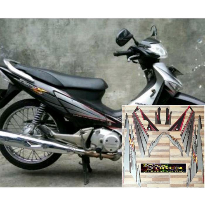 Jual striping original Honda Supra X 125 D hitam abu abu tahun 2005 ...