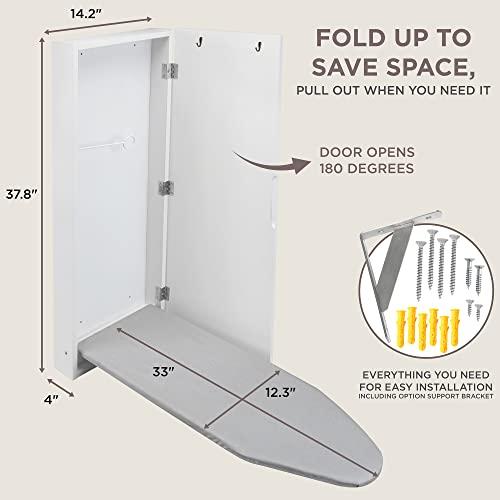 Modern Wall Mounted Iron Board Hidden Storage Fold Away, 58% OFF