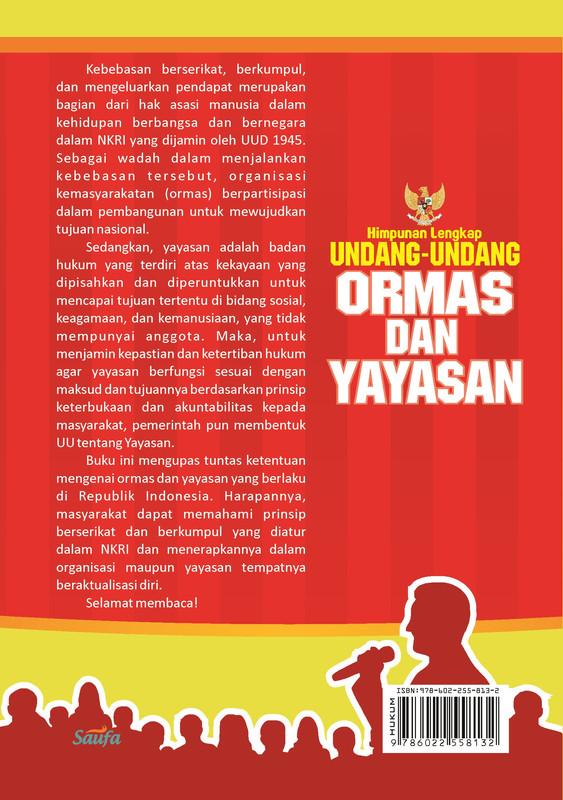 Jual Buku Himpunan Lengkap Undang-undang Ormas Dan Yayasan - Saufa Di ...