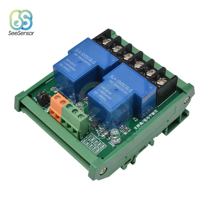 Jual Two 2 Channel Relay Module 30A with Optocoupler Isolation Kamjay ...
