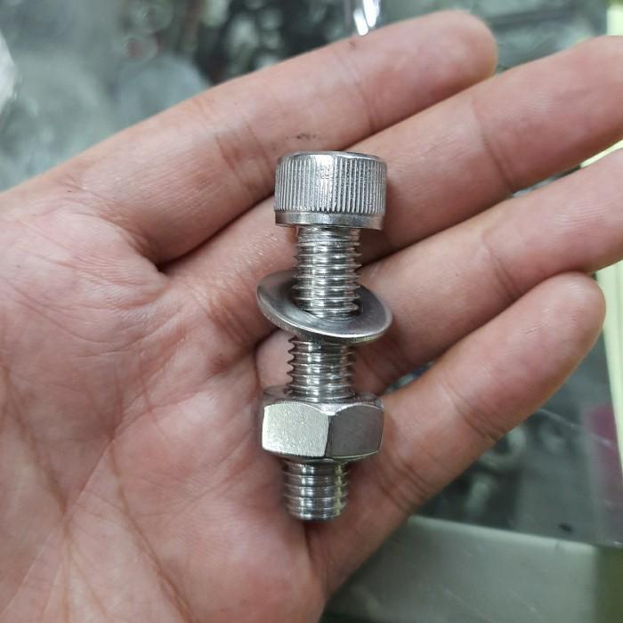 Jual Baut L stainless m10 x 30 baut L ss 10x30 socket head cap screw ss - +mur + ring - Jakarta ...