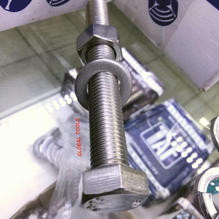 Jual Baut mur ss THE m18 x 100 hexagon bolt stainless 304 18x100 full ...