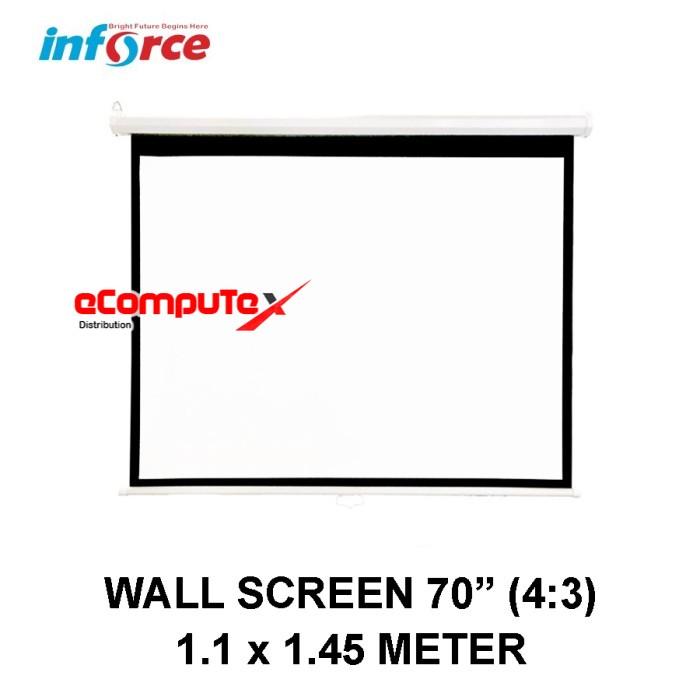 Jual LAYAR PROYEKTOR 70” GANTUNG WALL SCREEN PROJECTOR 70 INCH 4:3 ...