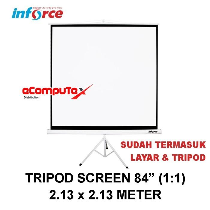Jual LAYAR PROYEKTOR INFORCE 84” / TRIPOD SCREEN PROJECTOR 84 INCH 1:1 ...