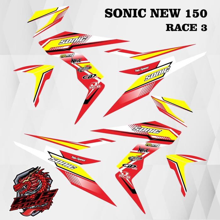 Jual stiker transparan / hologram honda sonic 150 sonic race 3 - Merah ...