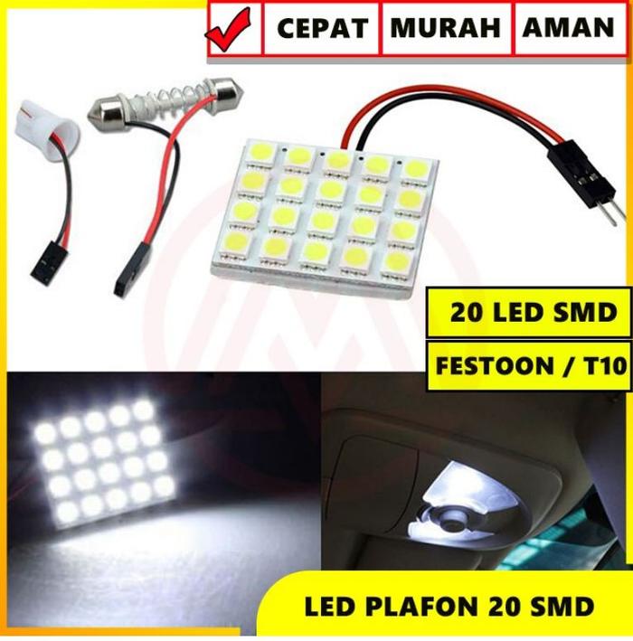 Jual Lampu LED PLAFON 20 SMD Mobil Kabin Interior Super terang festoon ...