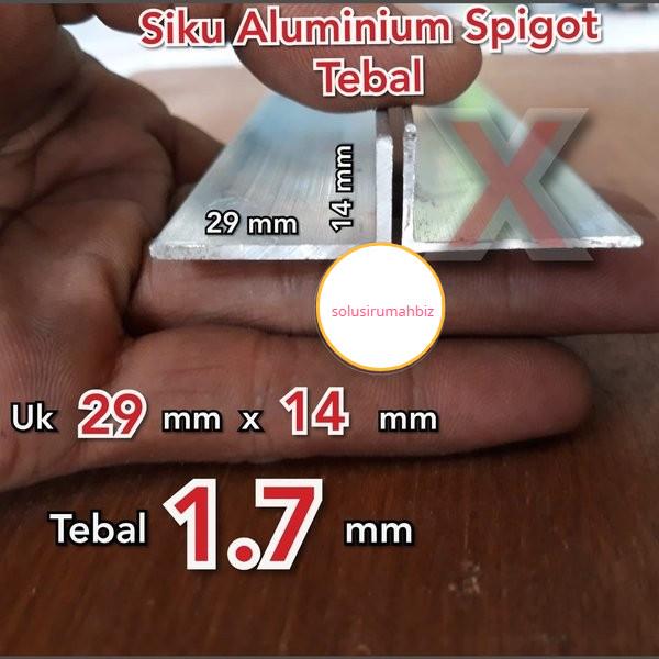 Jual potongan per10cm Siku Aluminium Spigot Tebal 29 x 14 mm Tebal 1.7 ...