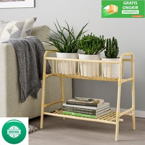 Jual Rak Stand Tanaman Indoor lKEA Minimalis Rotan 60x65x33cm_Original ...