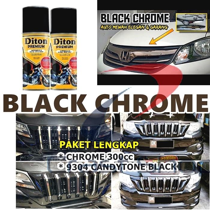 Jual Paket Cat Pilox Diton Black Chrome Warna Hitam Krom pilok pylox ...