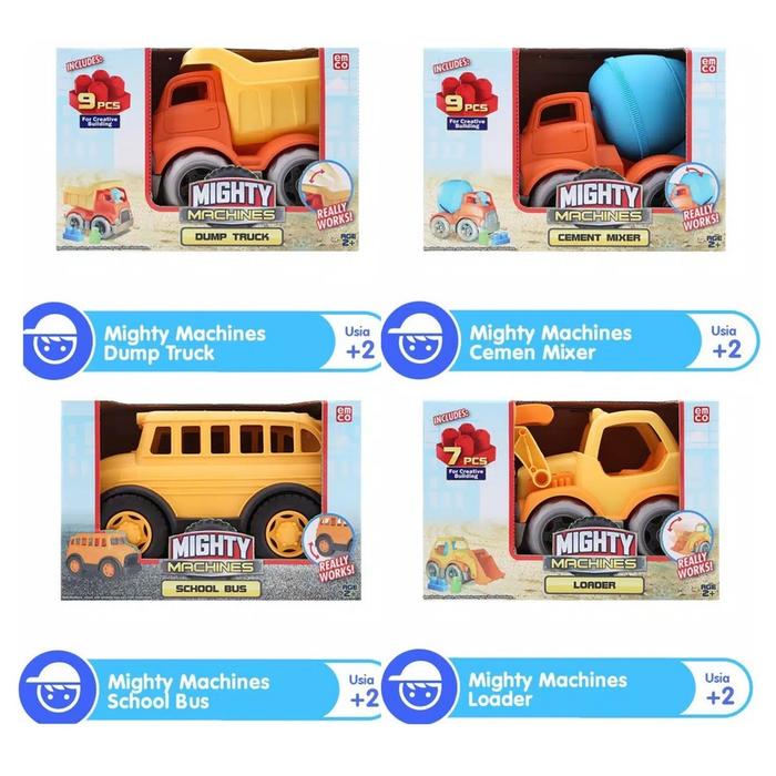 Jual EMCO MIGHTY MACHINES LOADER SCHOOL BUS DUMP TRUCK CEMENT MIXER ...