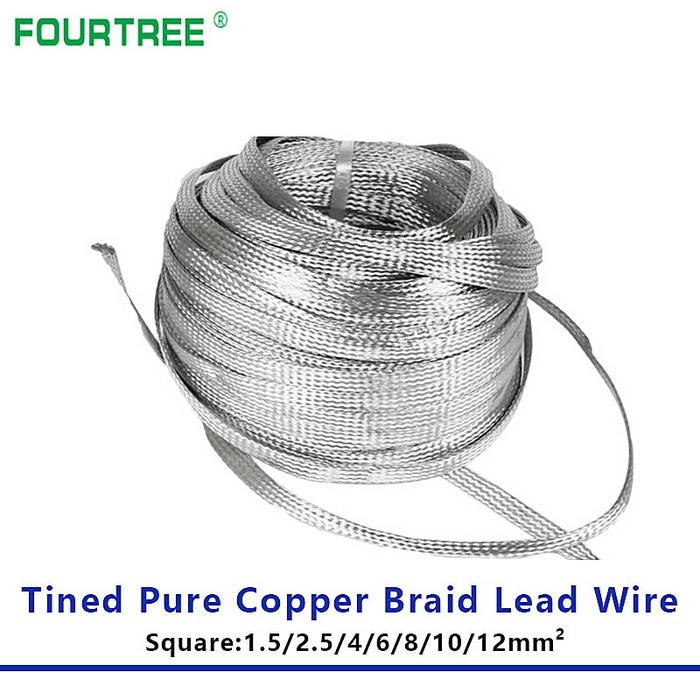 Jual 1 Meter Tinned Pure Copper Braid Lead Wire Bare Ground HenOL ...