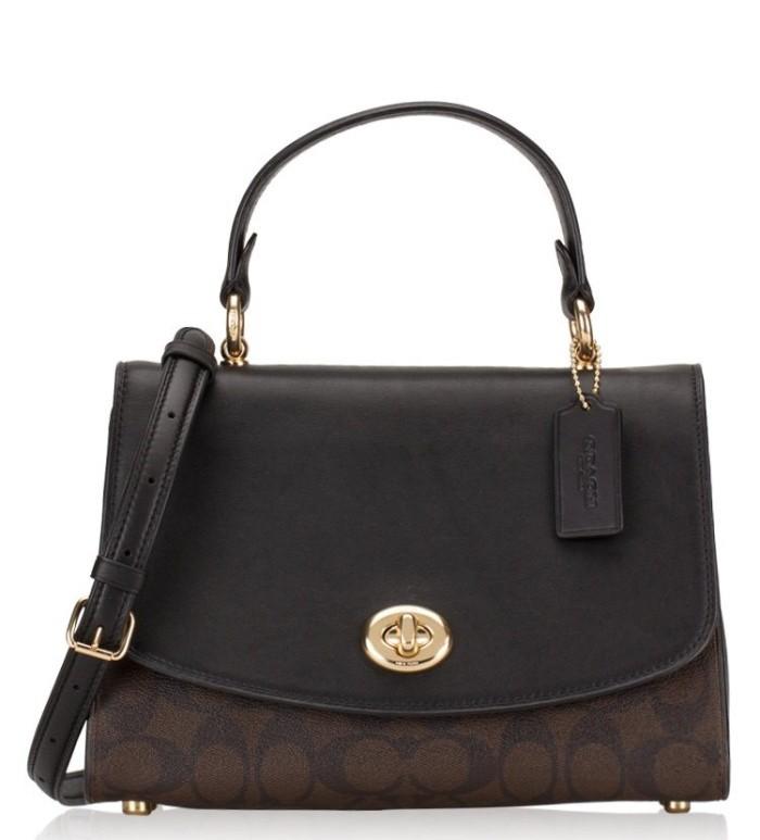 Jual Coach Tilly Top Handle Satchel In Signature Canvas - Brown Black ...