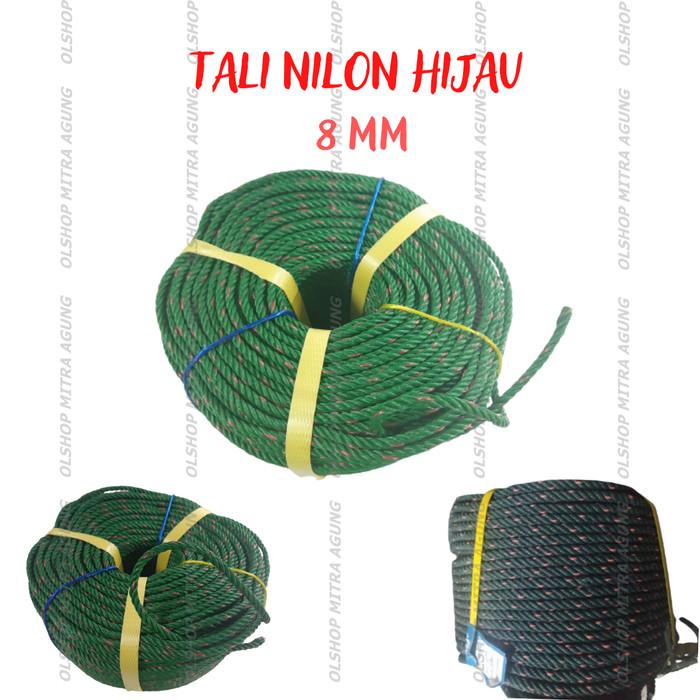 Jual Tali Nilon Nylon 8mm Hijau Tali Tambang Kecil Plastik Tali Jemuran ...