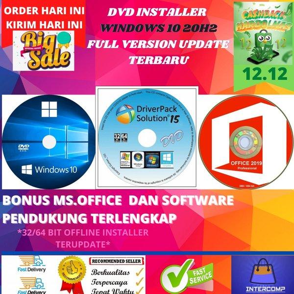 Jual Paket 3 DVD Install Windows 10 32 Dan 64 Bit Dan Driverpack ...