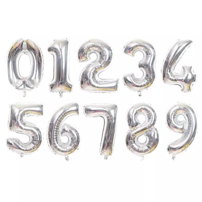 Promo Balon Foil Huruf dan Angka Besar 80cm - silver, angka 8 - Jakarta ...