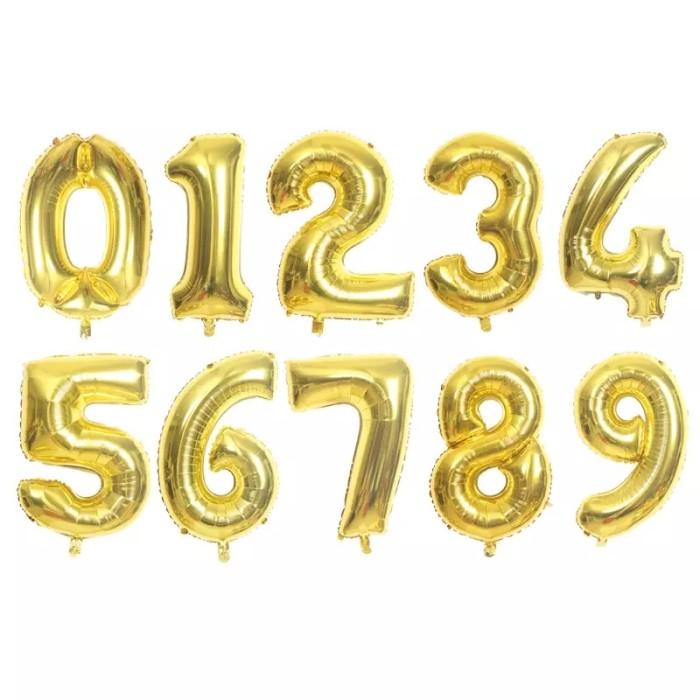 Jual Balon Foil Huruf dan Angka Besar 80cm - gold, angka 6 - Jakarta ...