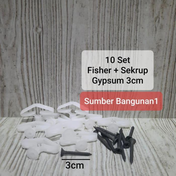 Jual Fisher gypsum + Sekrup gipsum 3cm (10 set) fiser skrup b katbdi ...
