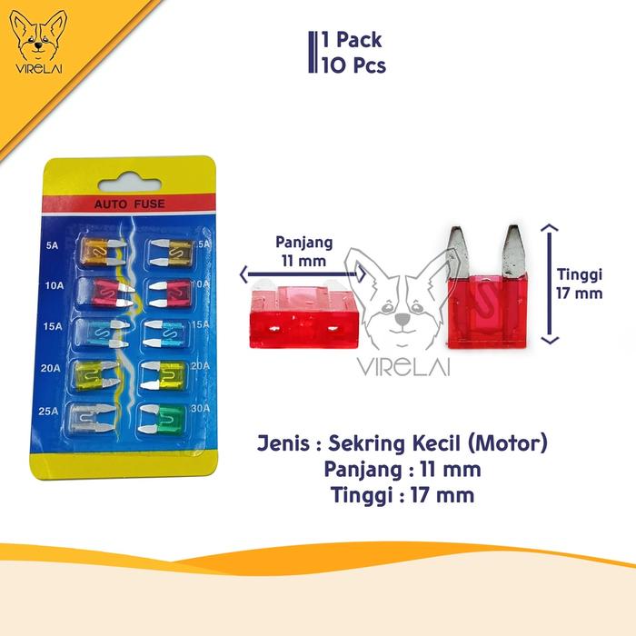 Jual [1 SET] Fuse Blade / Sekring Tancap Kecil / Besar (Motor/Mobil ...