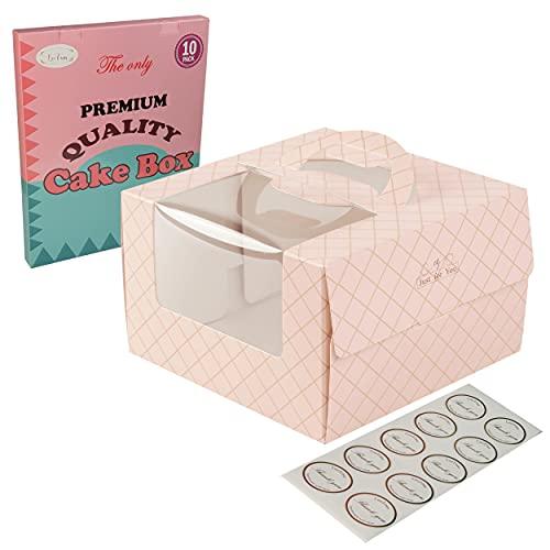Jual Bakery Cake Boxes 10-set With Grease Proof Square Cake Boards Di ...