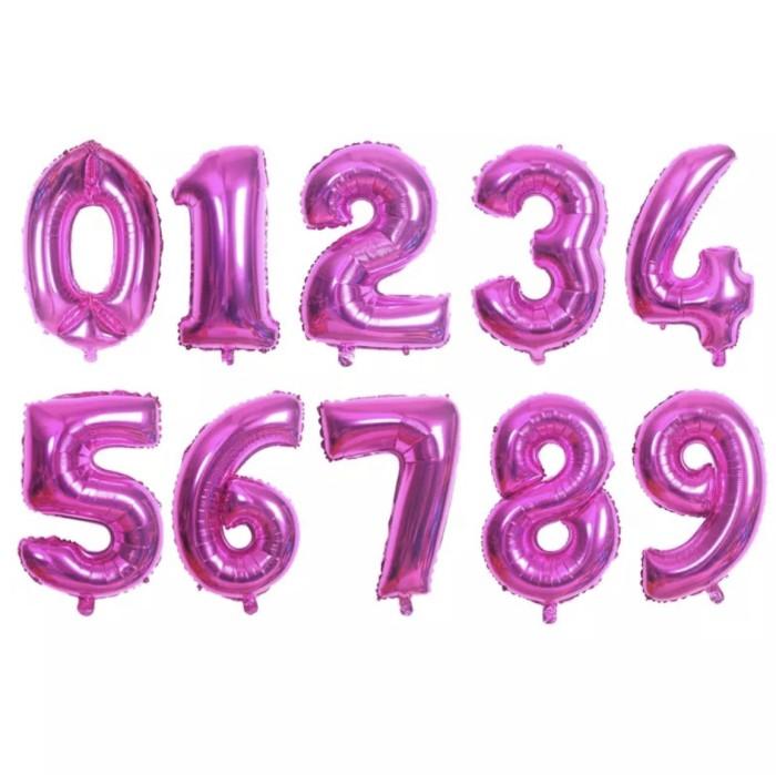 Jual Balon Foil Huruf dan Angka Besar 80cm ( Pink Biru Polos ) - pink ...
