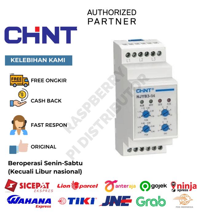 Jual Relay Over/Under Voltage Phase Failure/Sequence, Unbalance Chint NJYB3 - Jakarta Barat ...
