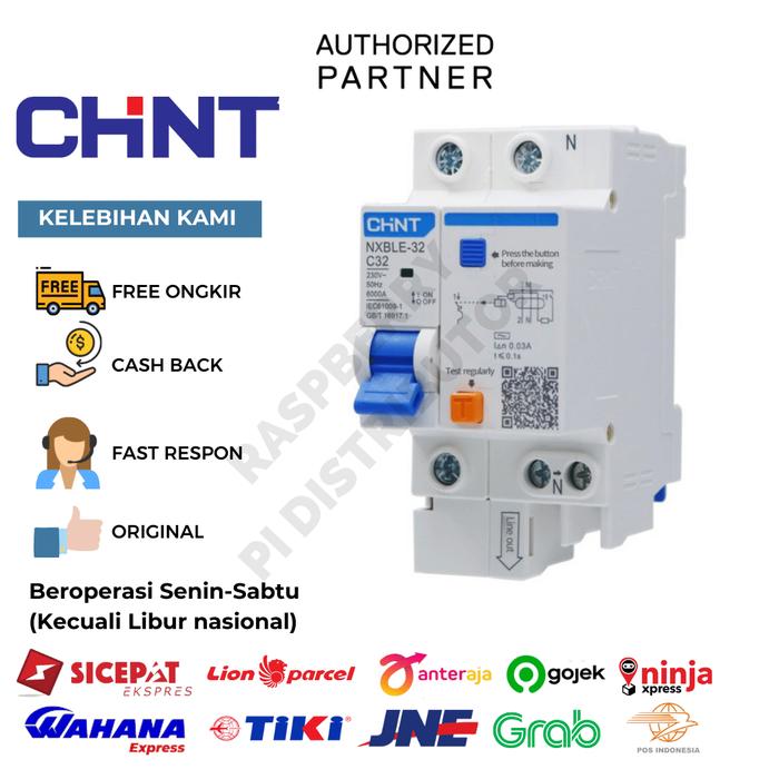 Jual RCCB ELCB + MCB RCBO Chint NXBLE-63 1P+N 30mA 6kA 6A 10A 16A 20A 25A - 40A, 30mA - Jakarta ...