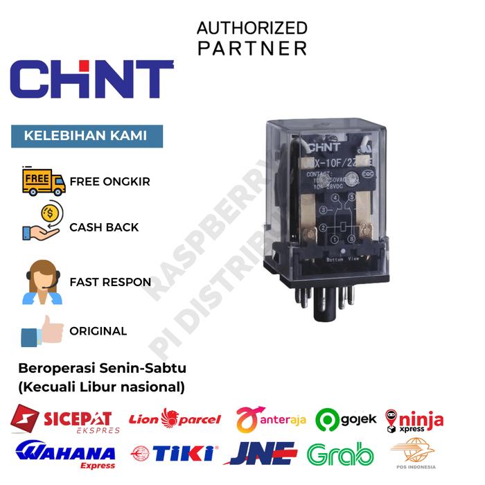 Jual Miniature High Power Relay Chint JQX-10F 2P (2NO 2NC) 10A 24VDC DC - Jakarta Barat ...