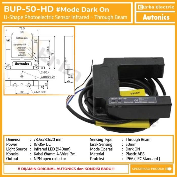 Jual Autonics BUP-50-HD Photo Sensor U-Shape Through Beam Resmi ...