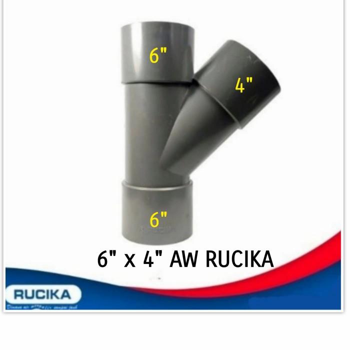 Jual tee y 6x4 / ty / Y branch / Y-branch 45 derajat pvc rucika 6" x 4 ...