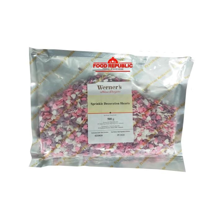 Jual WERNER SPRINKLE DECORATION HEARTS 500 GR SPRINKLES BENTUK HATI ...