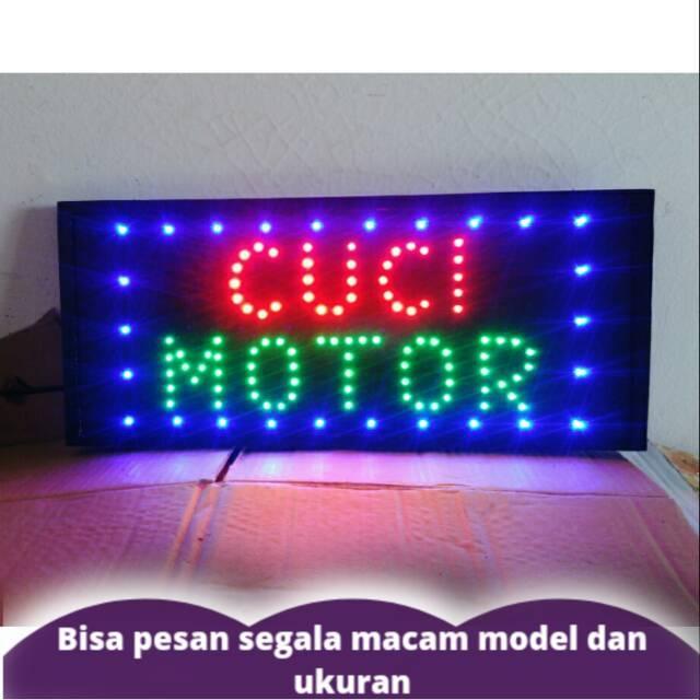 Jual Papan Iklan lampu LED / LED sign cuci motor Kekinian - Kab. Pati ...
