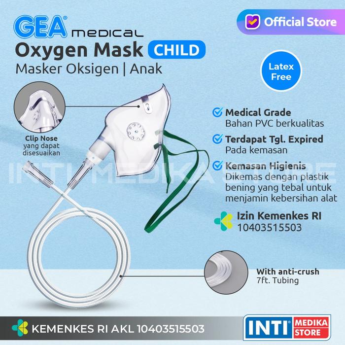 Jual GEA OXYGEN MASK CHILD MASKER OKSIGEN ANAK - Kab. Tangerang ...