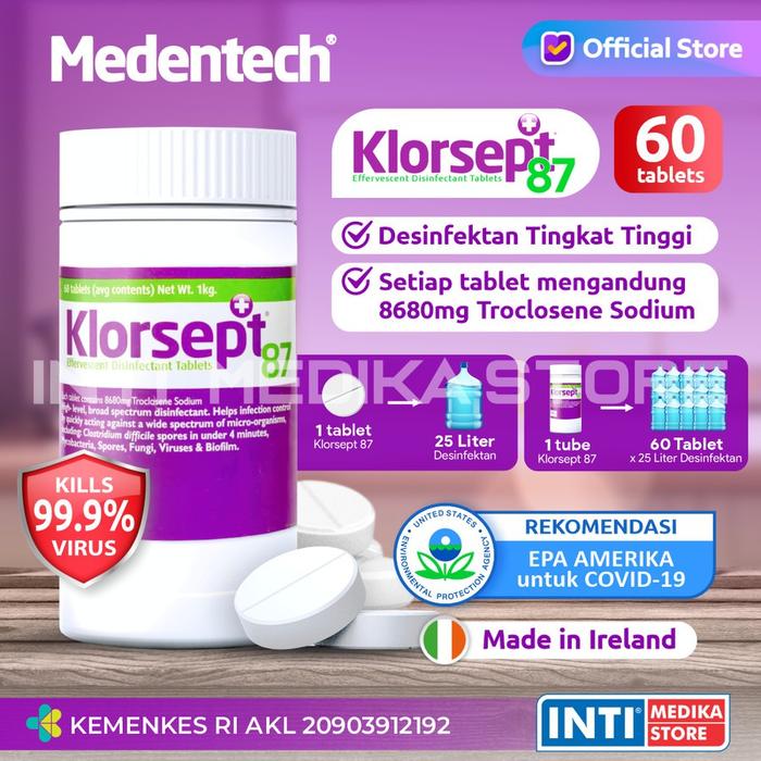 Jual MEDENTECH KLORSEPT 87 | DESINFEKTAN RUANGAN | ANTISEPTIK TABLET ...