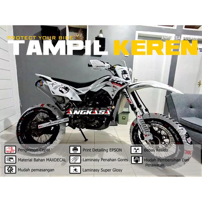 Jual KEREENN// DECAL BUAT MOTOR KLX DTRACKER PUTIH SIMPLE BAHAN MAX ...
