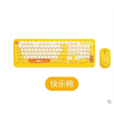 Jual Wireless Keyboard + Mouse Punk Style Round Keys Retro Cute ...