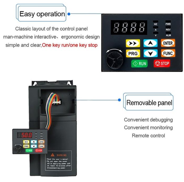 Jual VFD VSD Inverter 2.2kW Input 1 Phase 220V Output 3 Phase 220V BEST ...