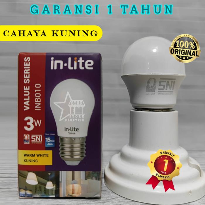 Jual IN-LITE LAMPU LED BULB VALUE 3W 3 WATT INB010 CAHAYA KUNING 3000K ...