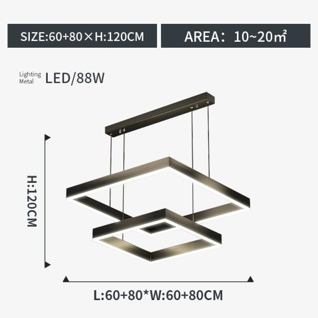 Promo Lampu Gantung Plafon Led Kotak Warna Hitam Minimalis Untuk Ruang ...
