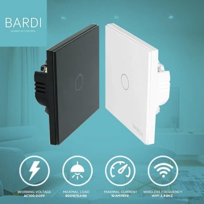 Promo BARDI SMART HOME WALL SWITCH 1 GANG EU - SAKLAR LAMPU PINTAR WIFI ...