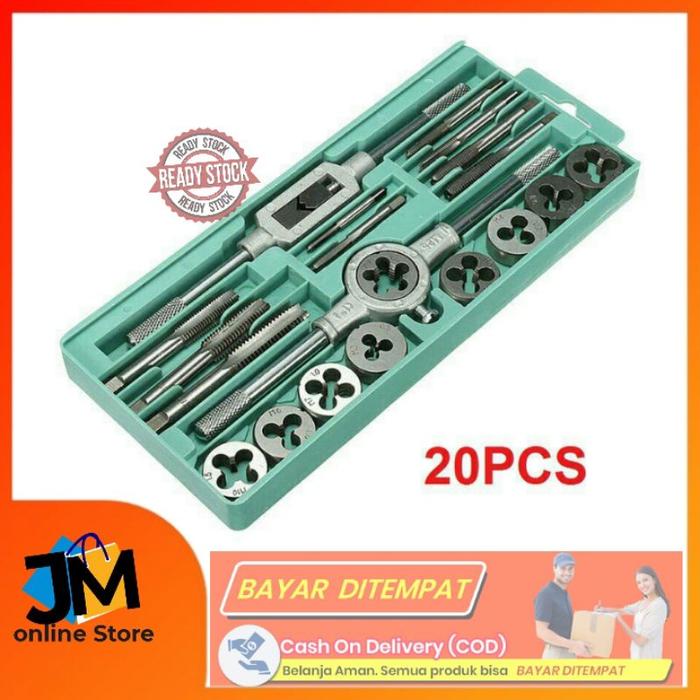 Jual snai Metrik Drat alat TAP M4 20 set M6 han SNEI Mata Set HSS tab ...