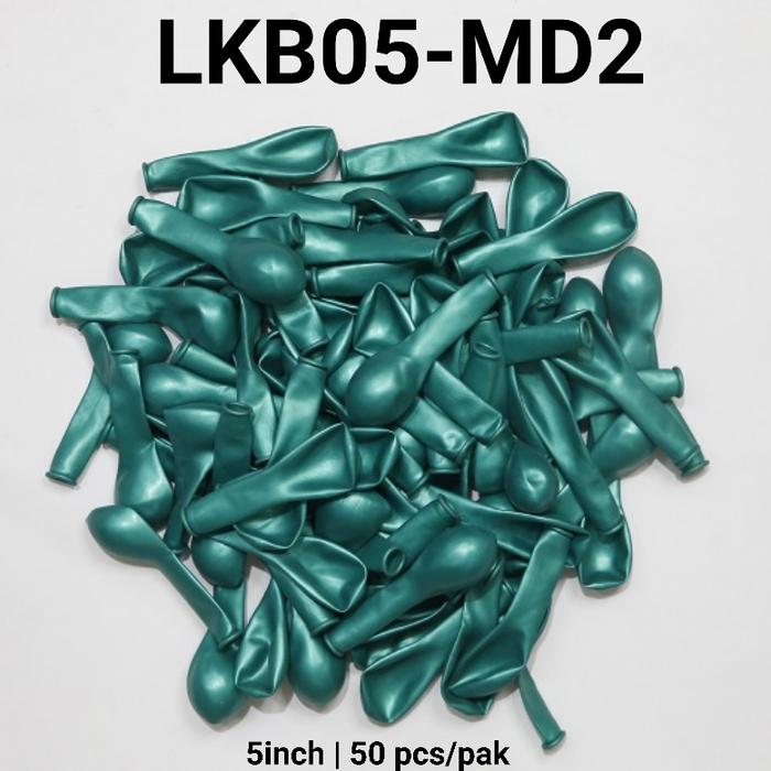 Jual LKB05-MD2 Balon latex 5 inch 1 pak 50 metalik green hijau ijo tua ...